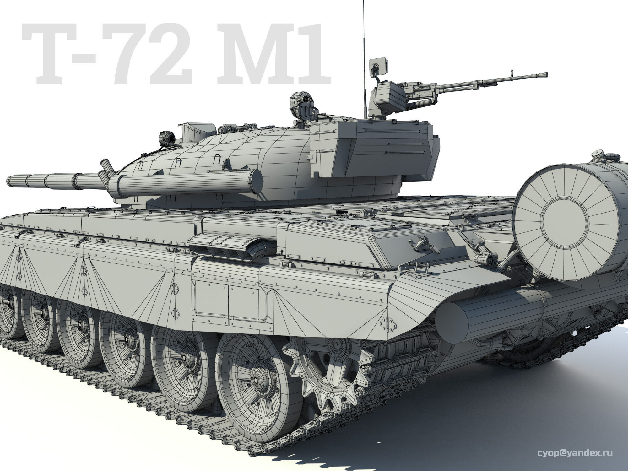 T-72M1 Russian main battle tank 2 tanks in 1 3D model | CGTrader