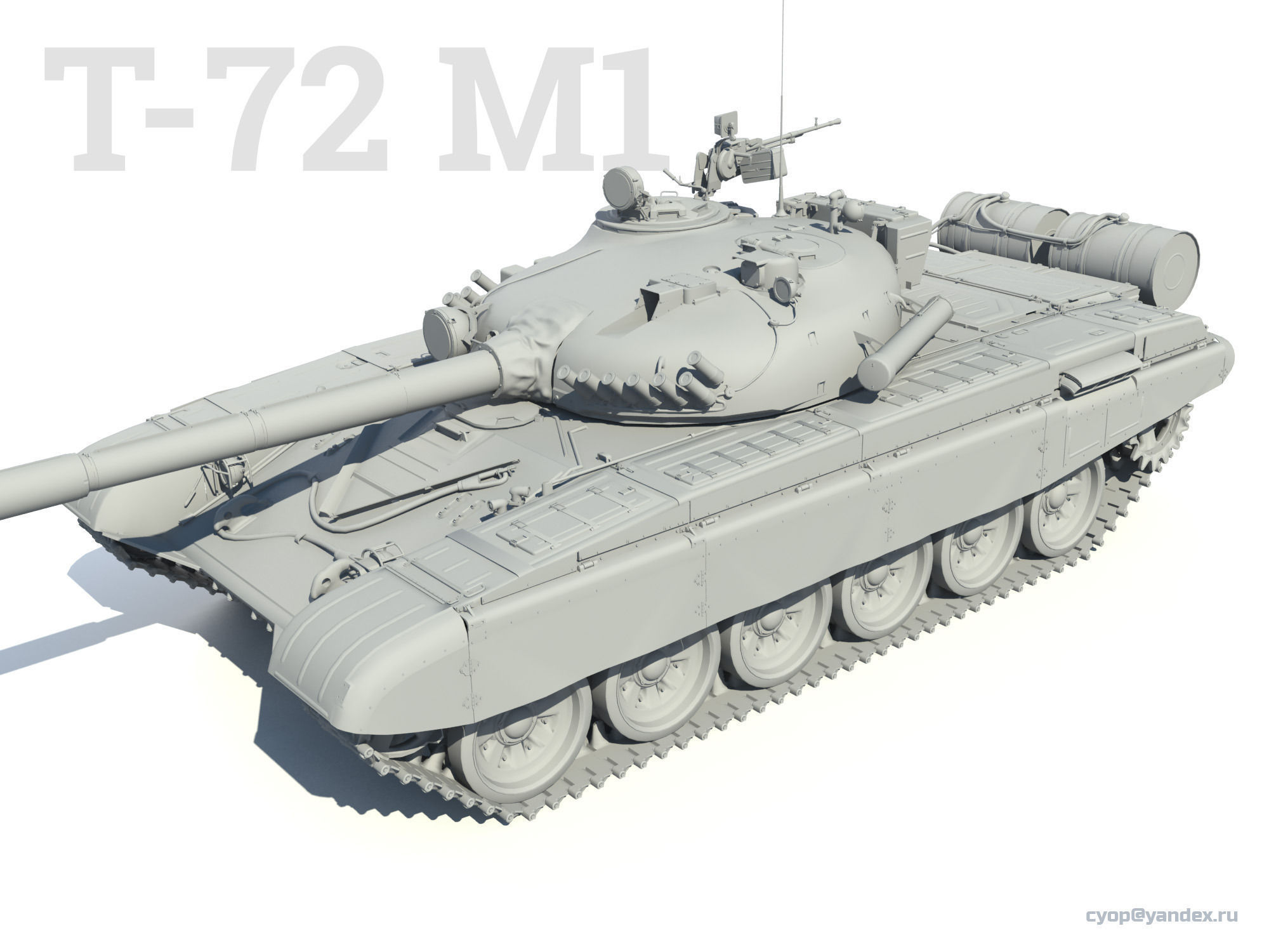 T-72M1 Russian main battle tank 2 tanks in 1 3D model | CGTrader