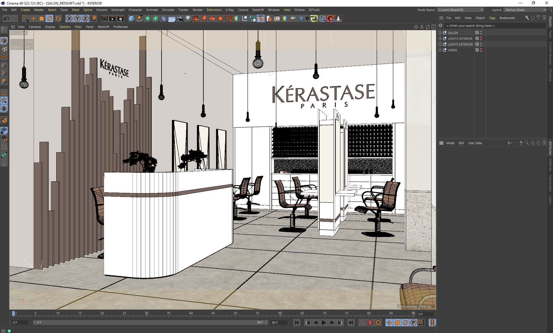 Redshift - C4D Scene files - Salon Scene interior 3D model | CGTrader