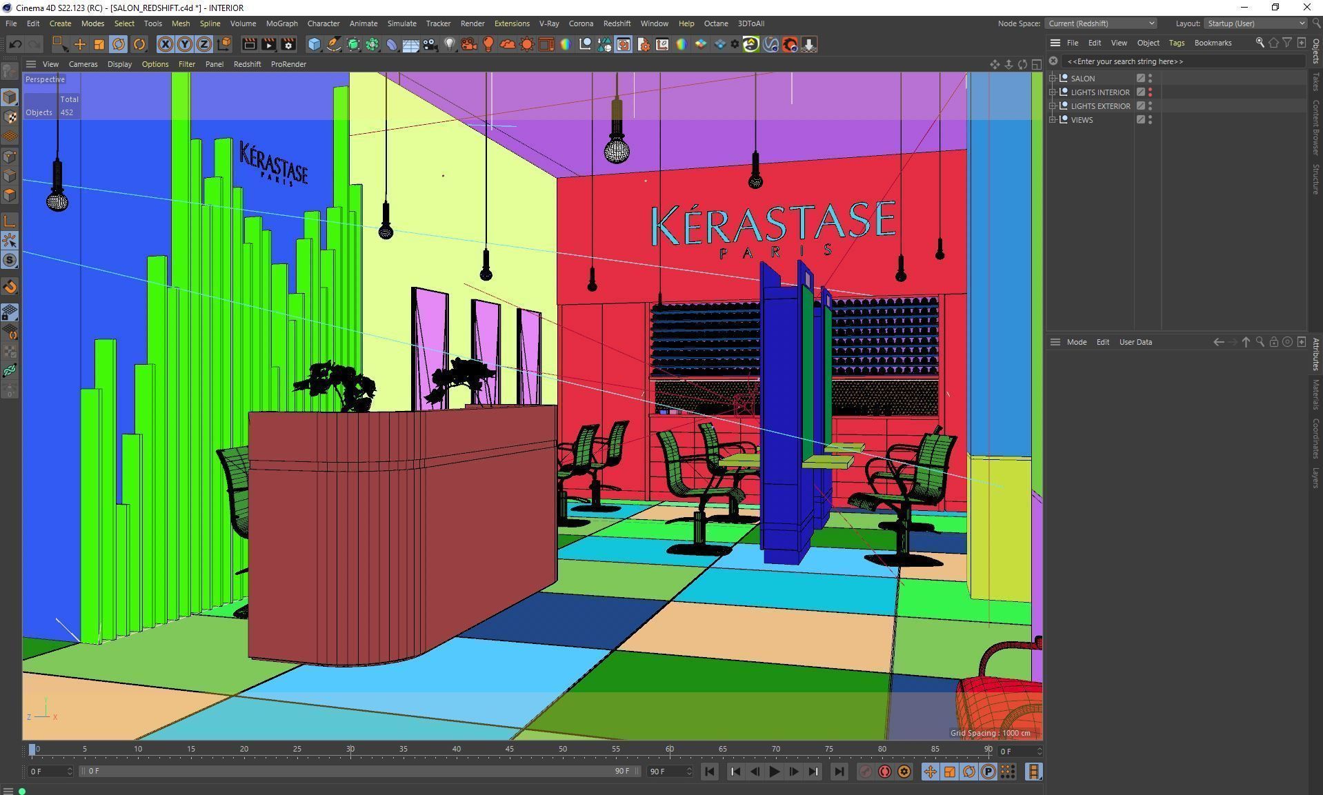 Redshift - C4D Scene files - Salon Scene interior 3D model | CGTrader