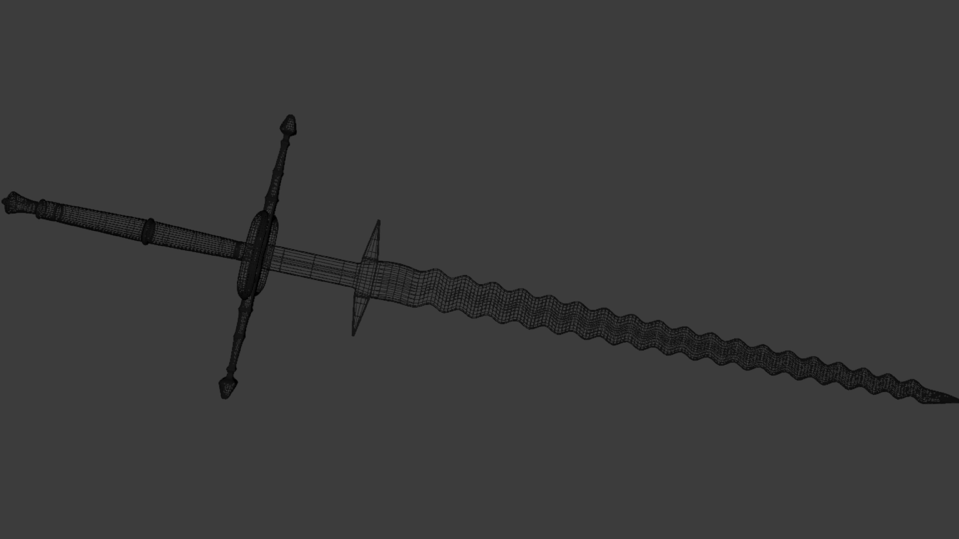 Flamberge Sword 3D model | CGTrader