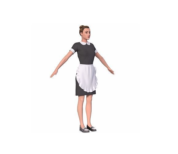 Housemaid free VR / AR / low-poly 3D model | CGTrader