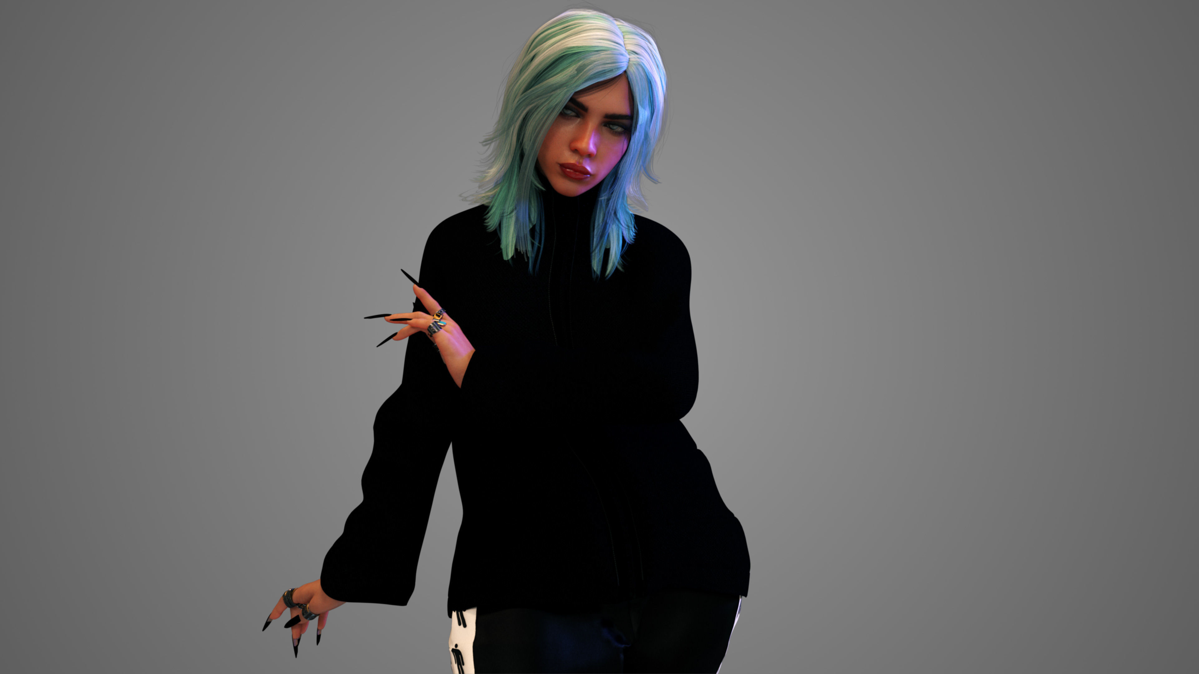Billie Eilish 3D model rigged | CGTrader