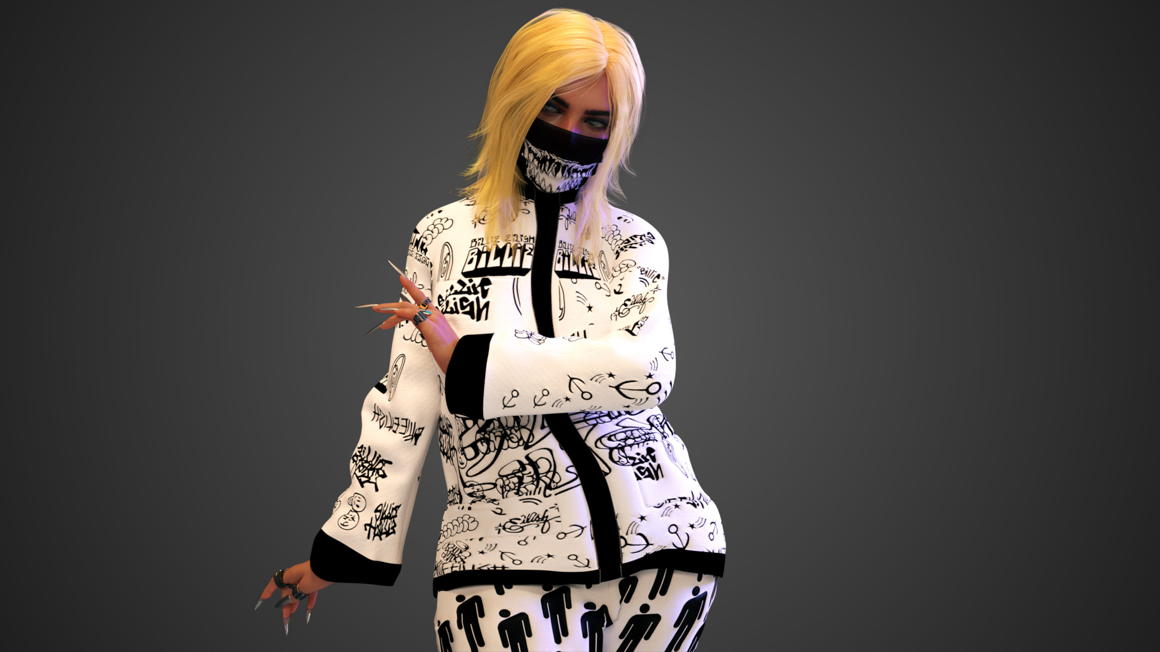 Billie Eilish 3D model rigged | CGTrader