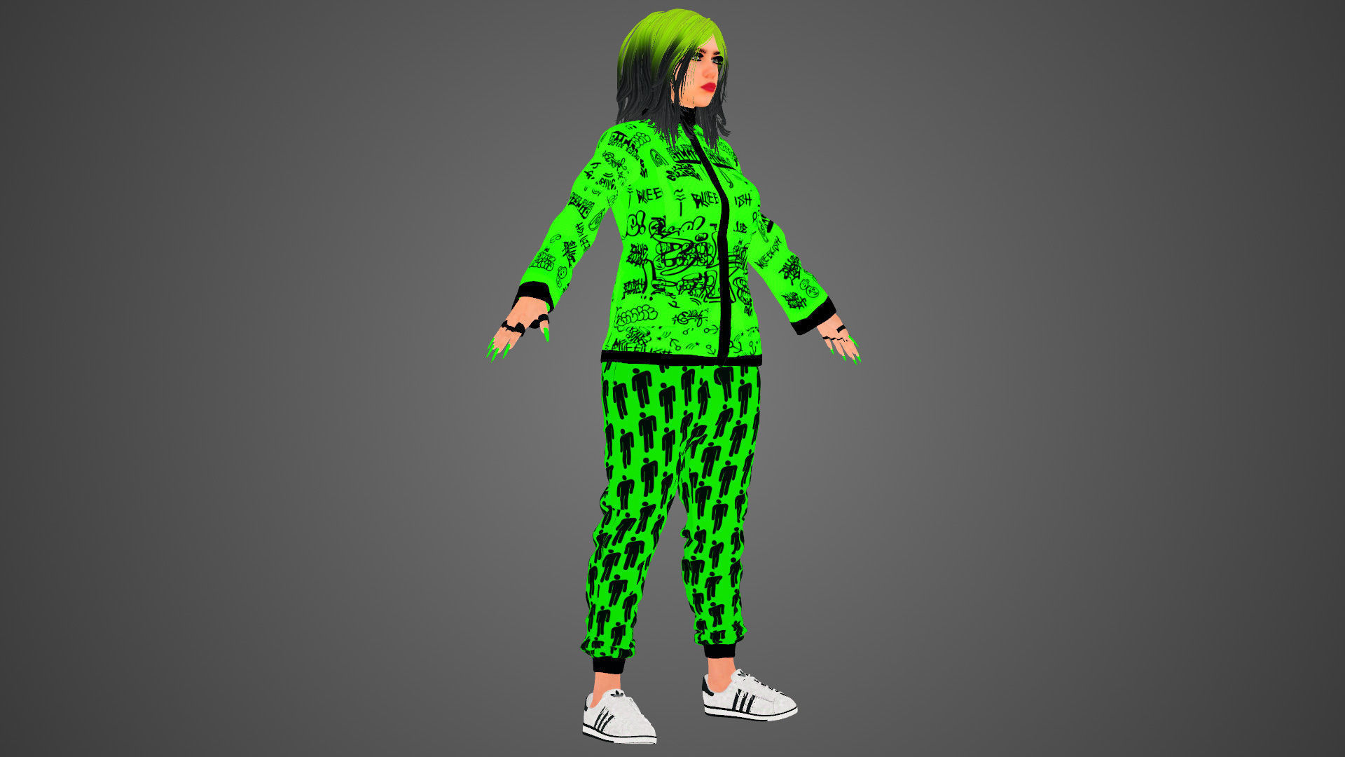 Billie Eilish 3D model rigged | CGTrader