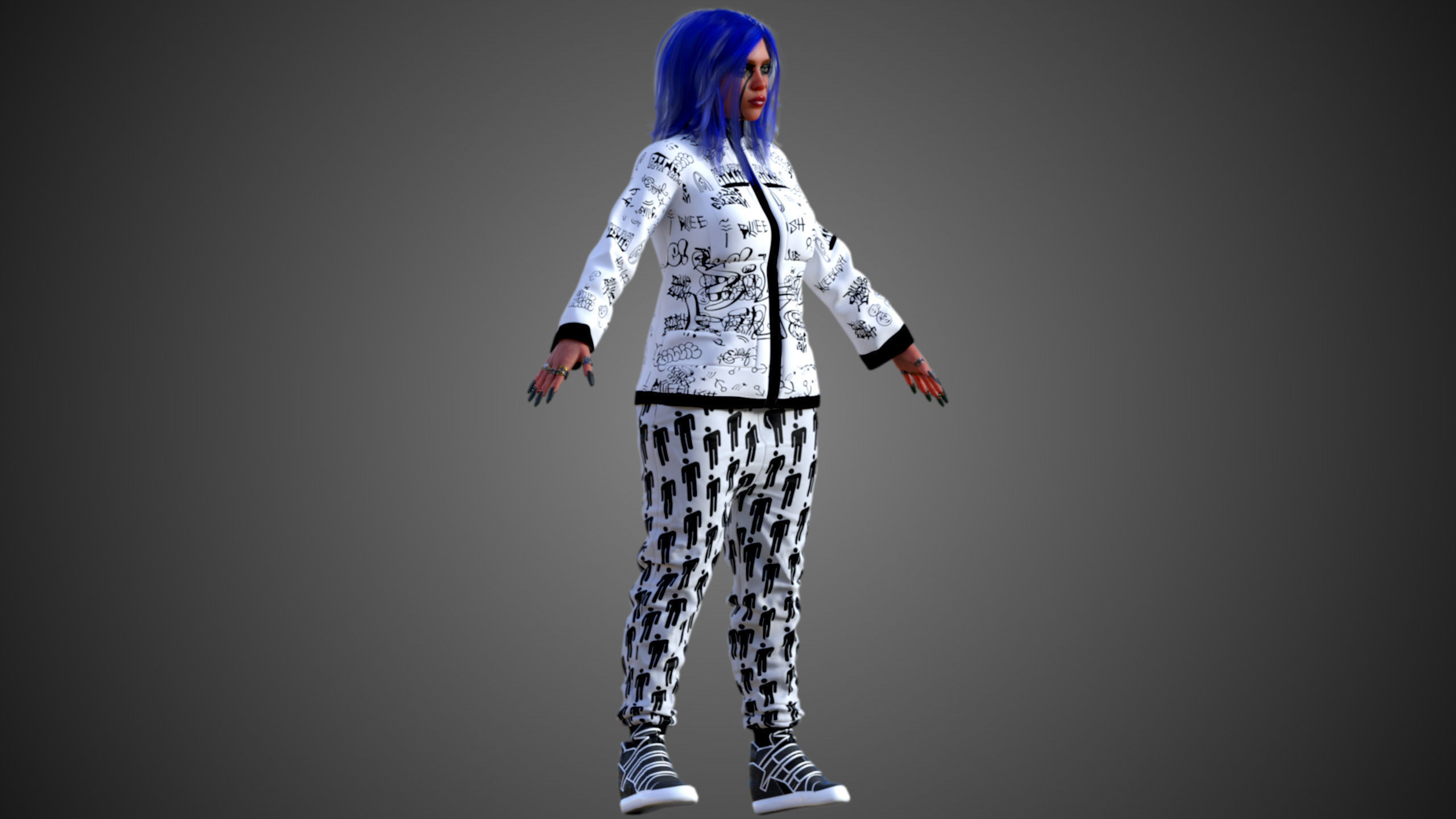 Billie Eilish 3D model rigged | CGTrader