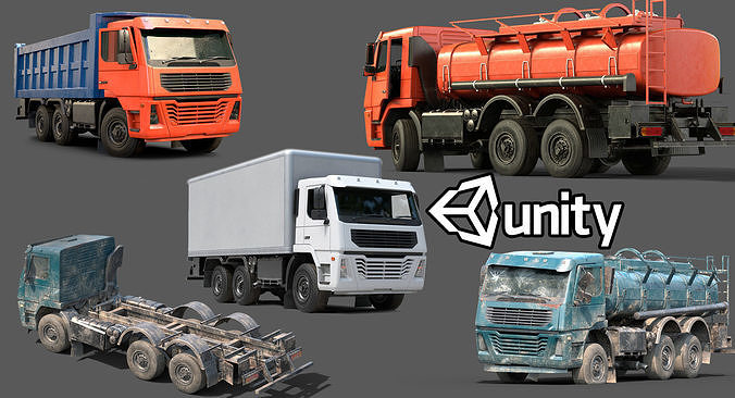 3D model Truck Vehicle Pack Unity VR / AR / low-poly | CGTrader