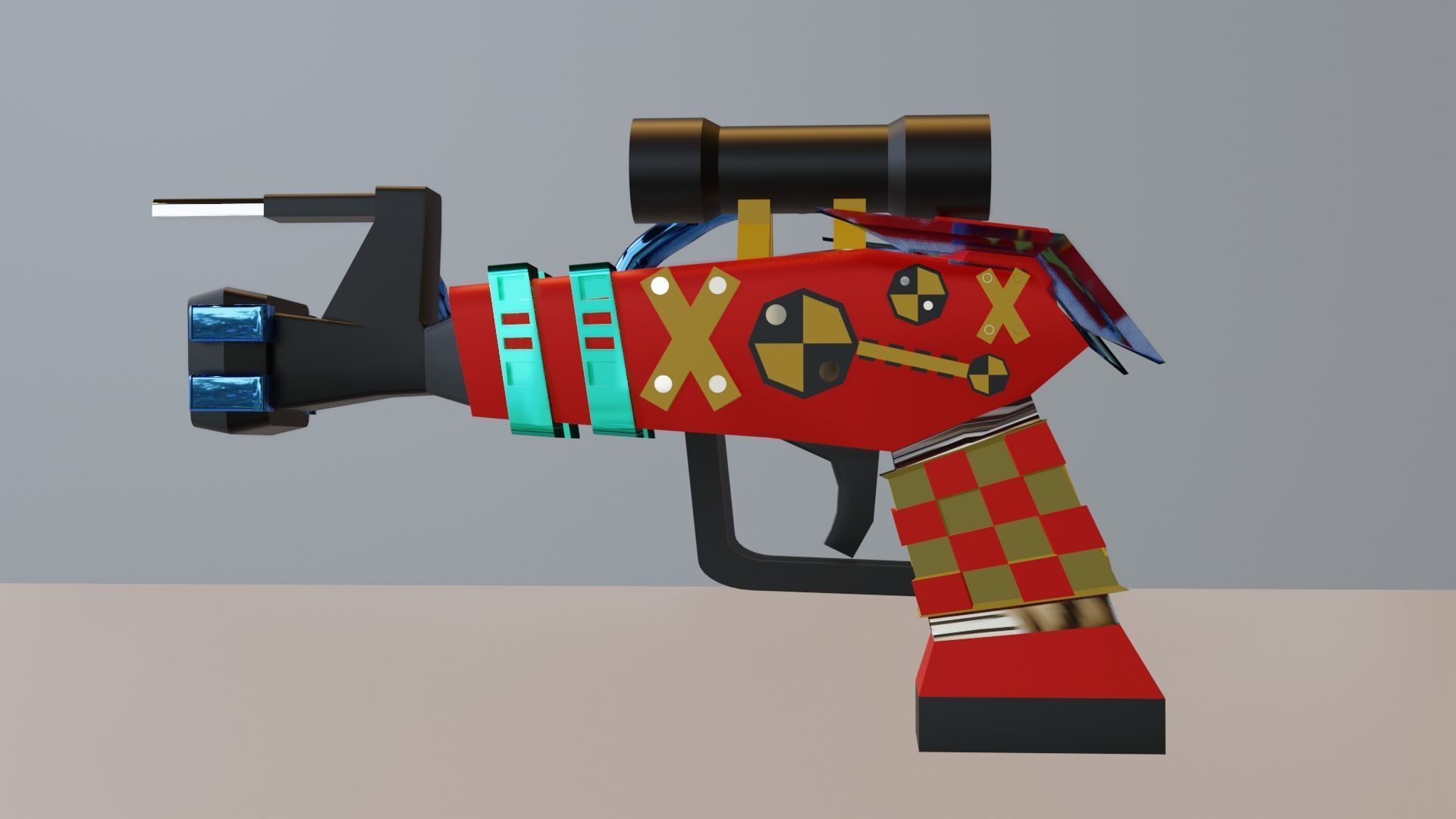 3D fire gun game assets unity and unreal games free VR / AR / low-poly ...