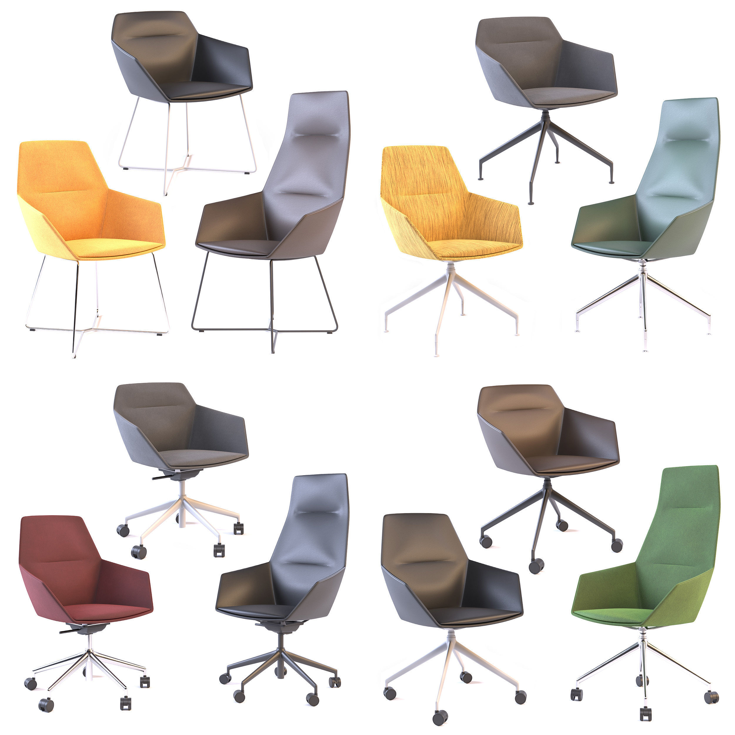 Brunner Ray Soft Chairs Collection 3D model | CGTrader