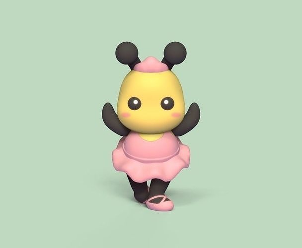 Ballerina Bee 3D model 3D printable | CGTrader