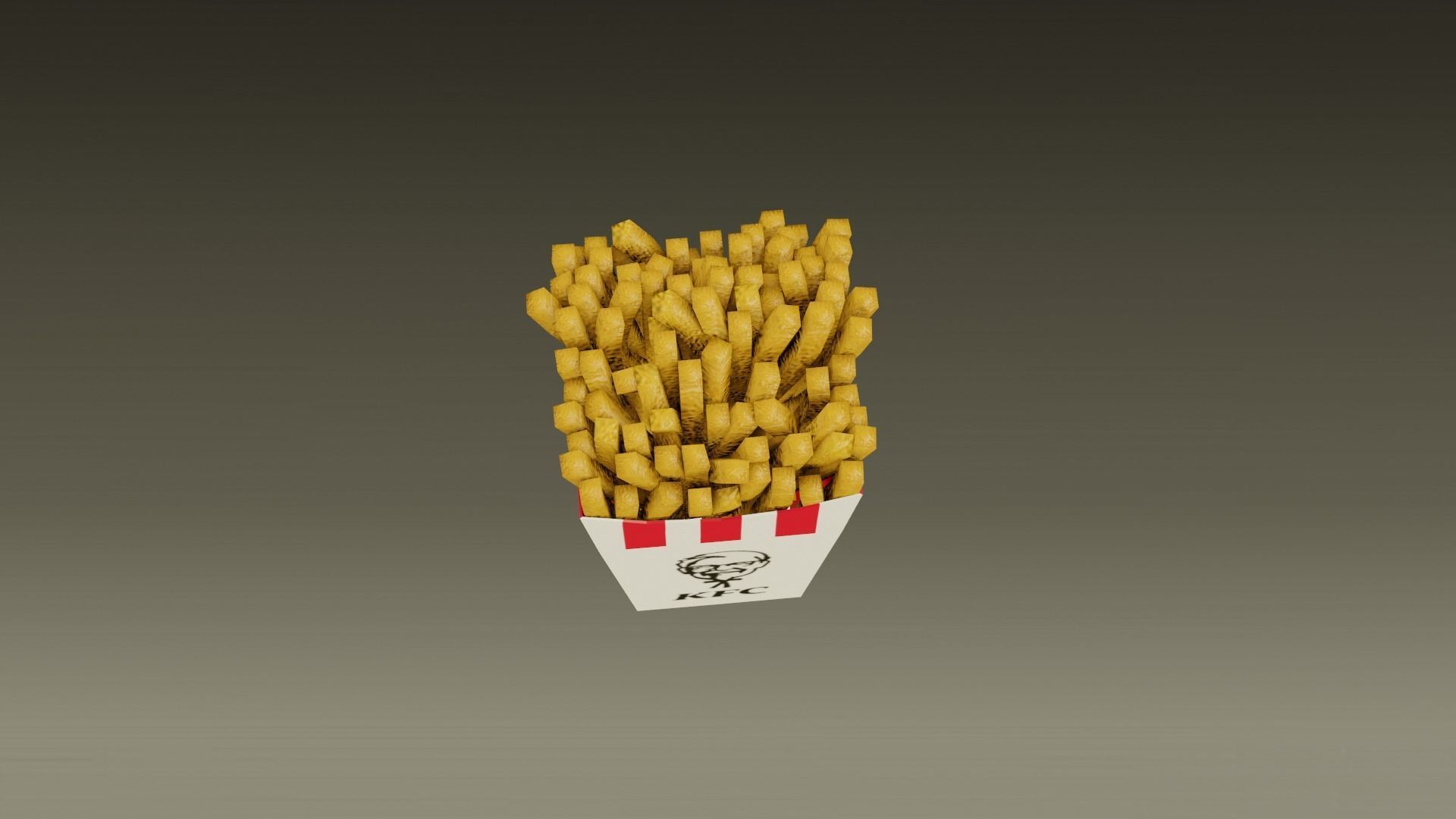 3D model KFC - Kentucky Fried Chicken - French fries - Low poly - 2021 ...