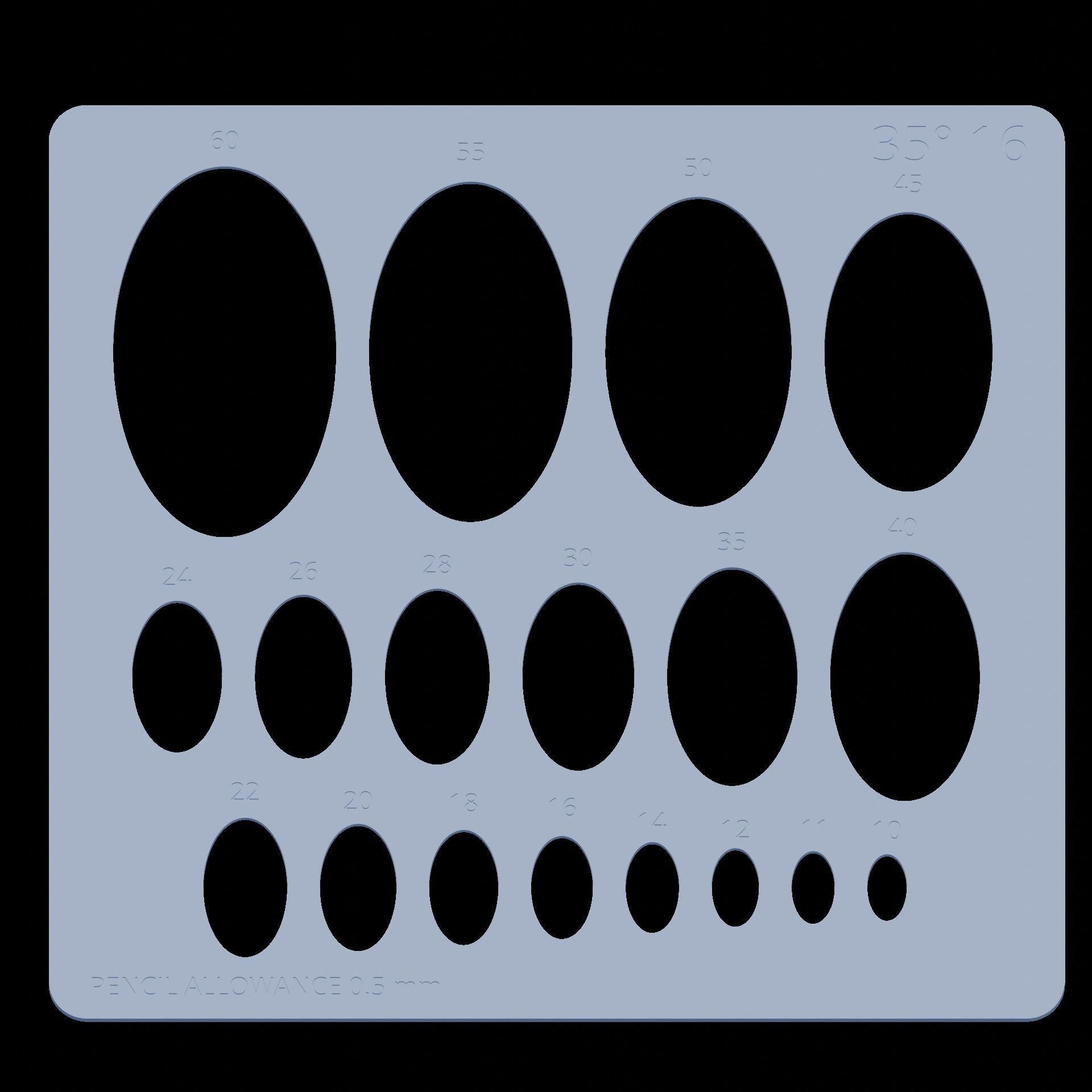 Ellipse Templates - Set of 4 free 3D model 3D printable | CGTrader