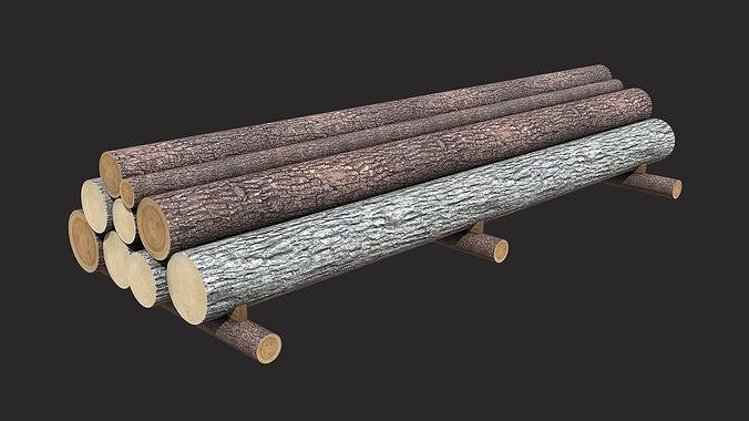 Log stack 3D model | CGTrader