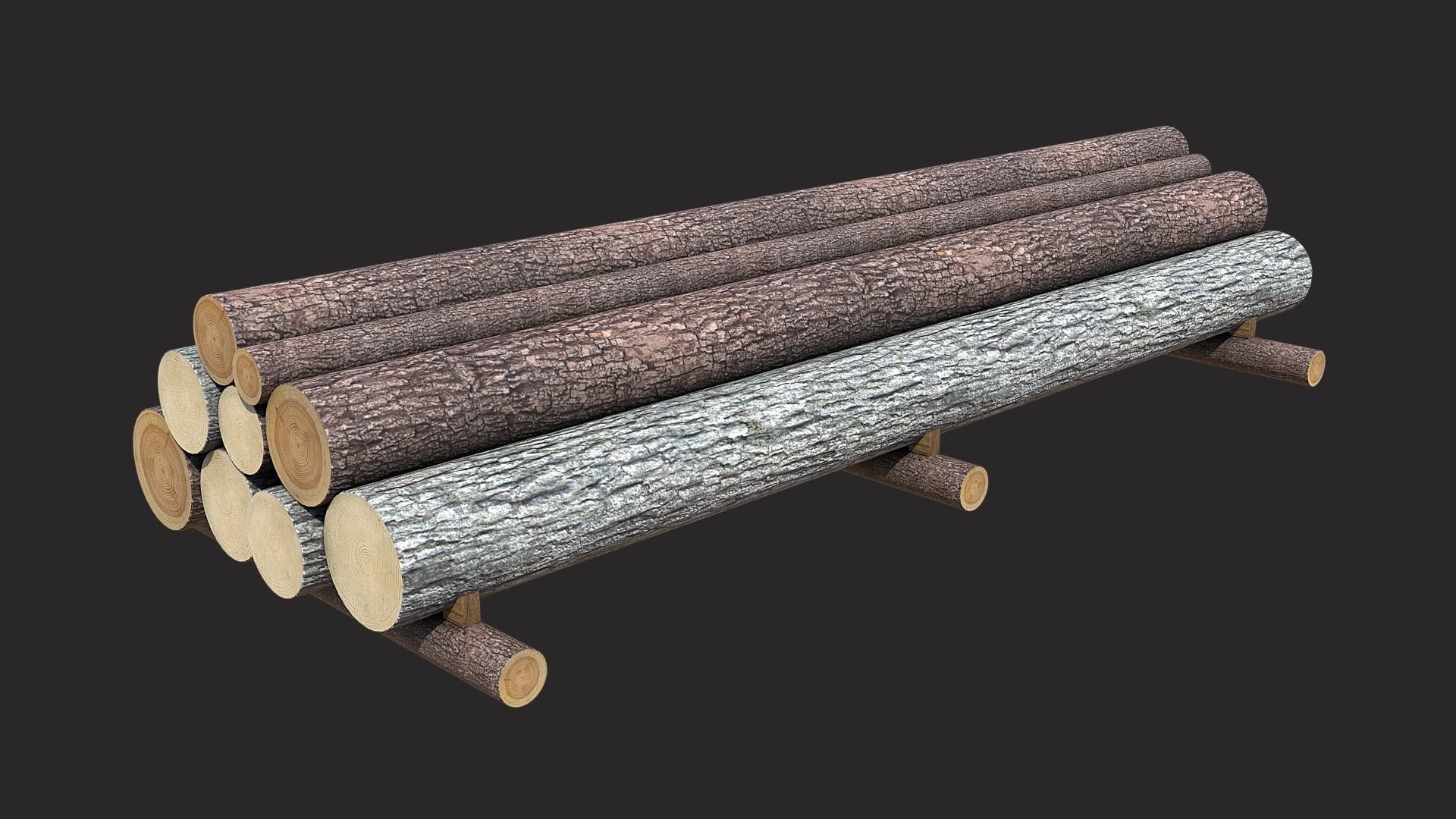 Log stack 3D model | CGTrader