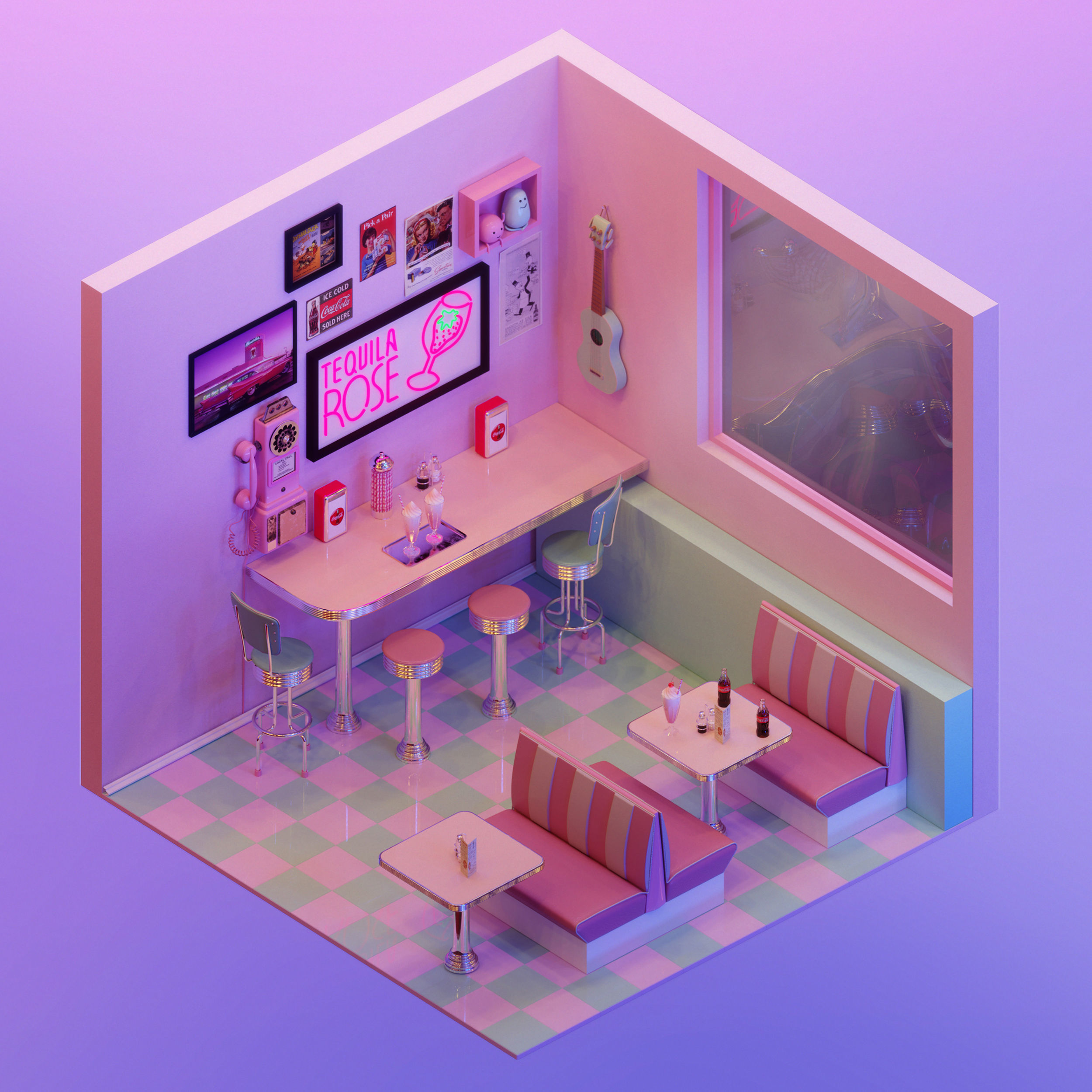 Retro Diner 3D | CGTrader