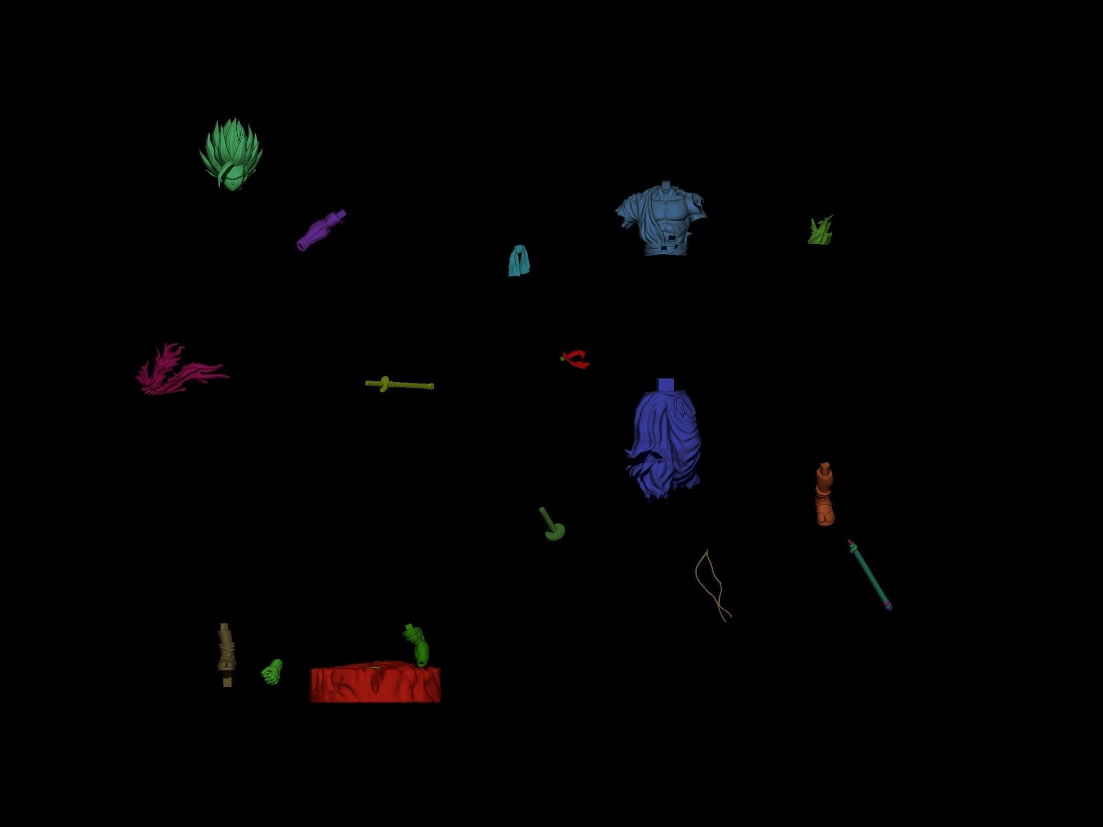 Gohan samurai 3D model 3D printable | CGTrader