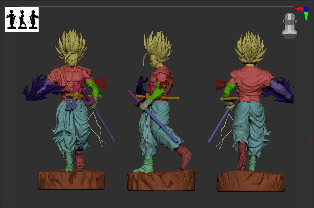 Gohan samurai 3D model 3D printable | CGTrader