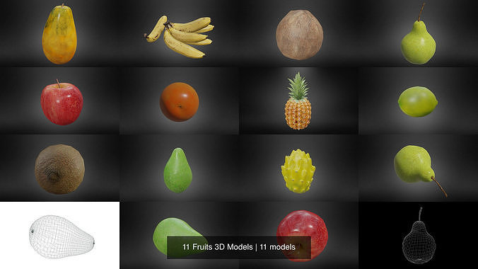 3D Model Collection 11 Fruits 3D Models VR / AR / low-poly | CGTrader