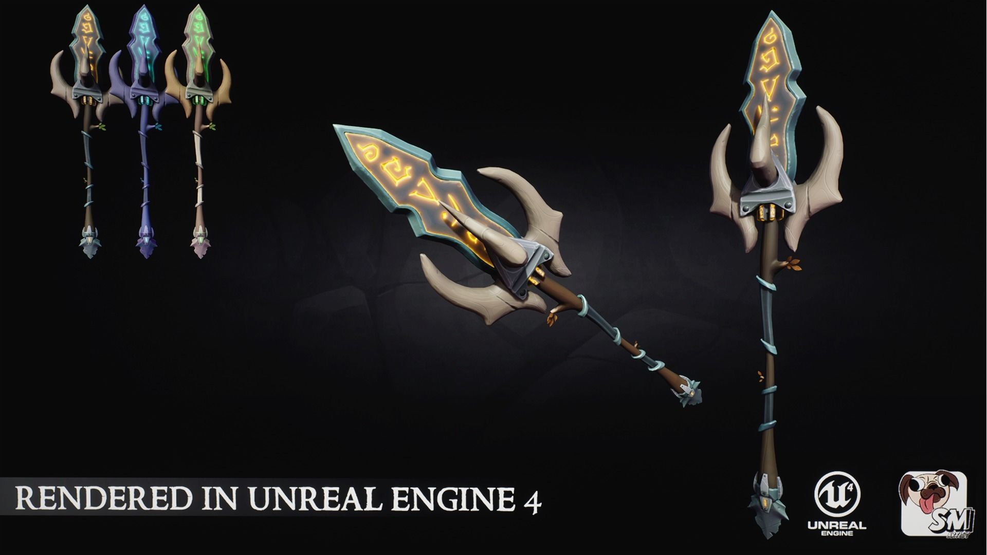 3D model Stylized Mythical Weapon VR / AR / low-poly | CGTrader