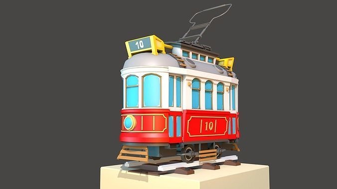 3D model Old City Tram VR / AR / low-poly | CGTrader