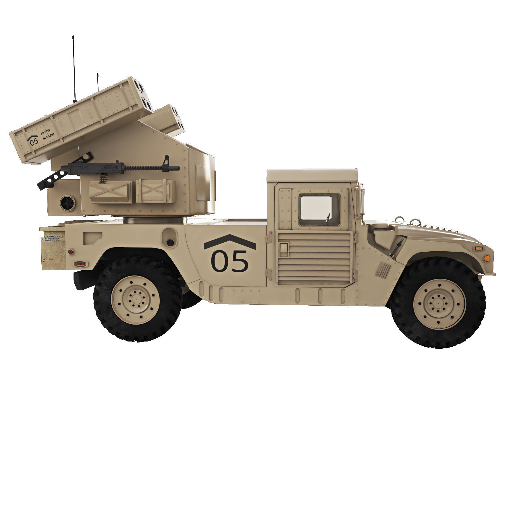 Humvee Military M1097 Avenger 3D model | CGTrader