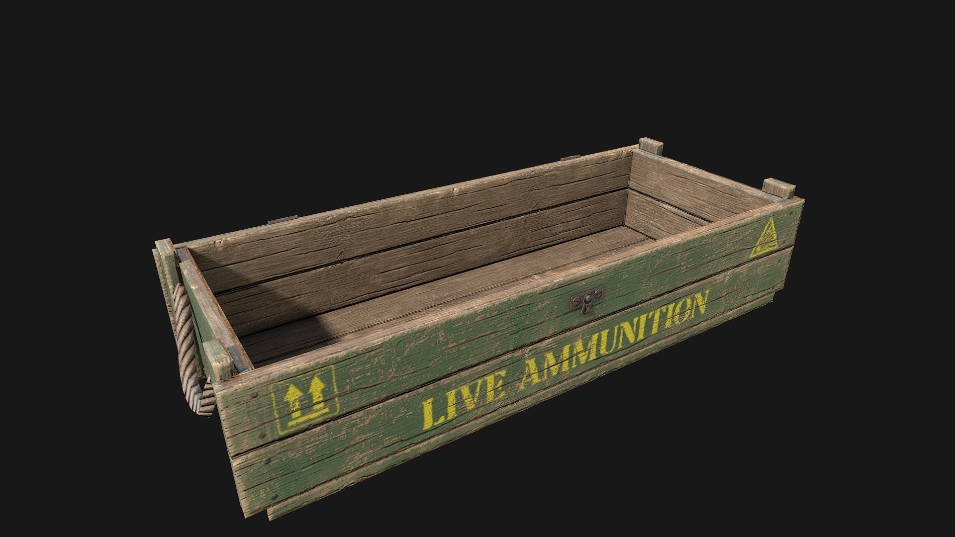 3D model Low Poly PBR Wooden Military Crate 2 VR / AR / low-poly | CGTrader