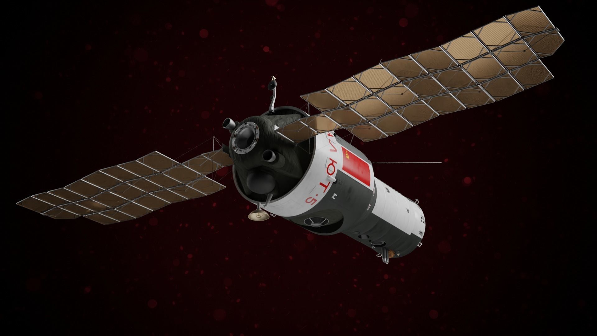 Almaz Military Salyut Space Station 3D model | CGTrader
