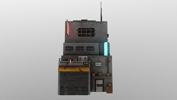 3D model Cyberpunk Building 3 VR / AR / low-poly | CGTrader