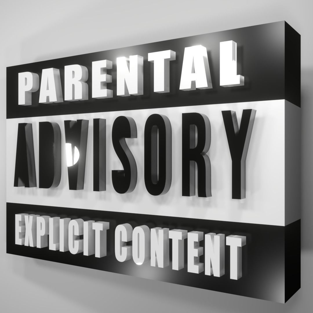 PARENTAL ADVISORY EXPLICIT CONTENT LOGO 3D model animated | CGTrader