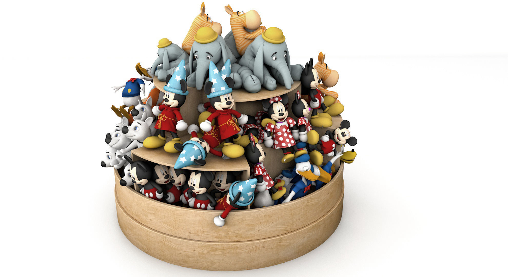 Circular Island Cabinet With Toys 3D model | CGTrader