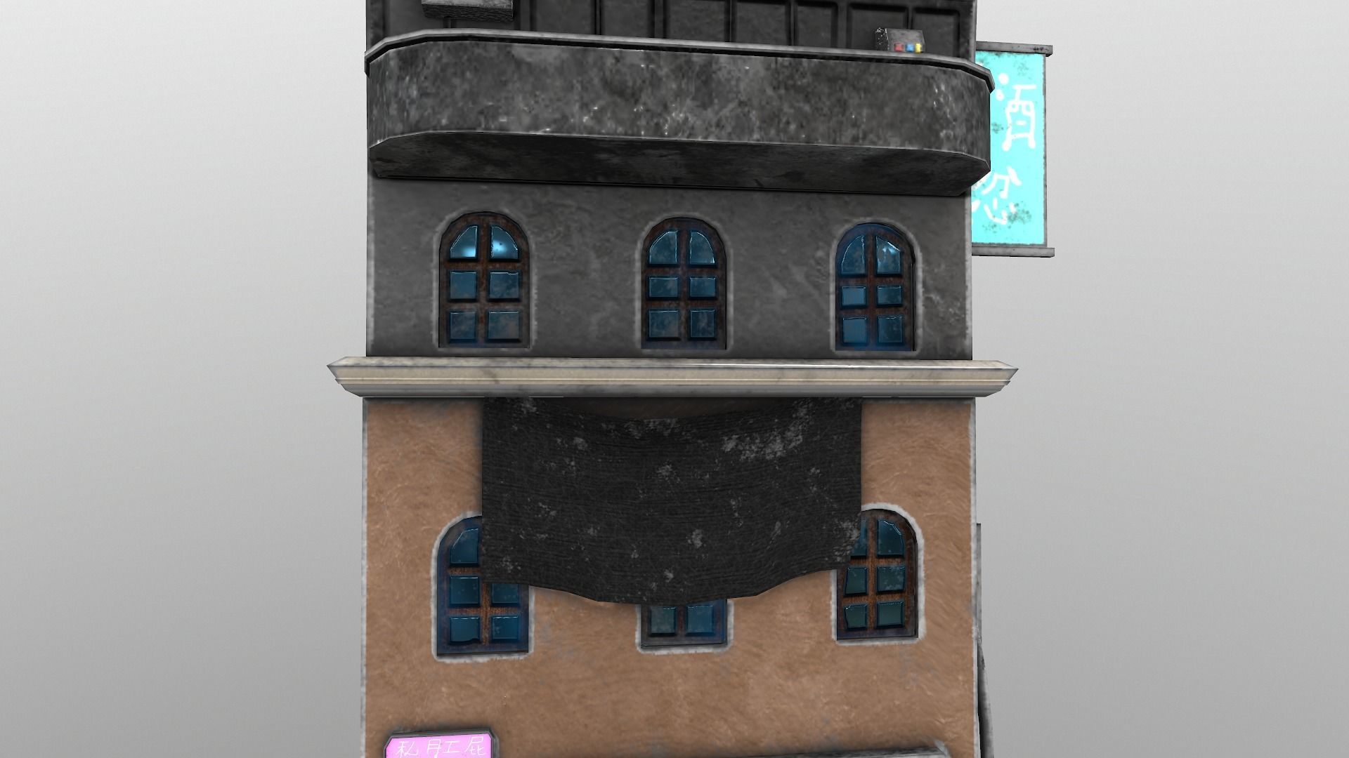 3D model Cyberpunk Building 8 VR / AR / low-poly | CGTrader