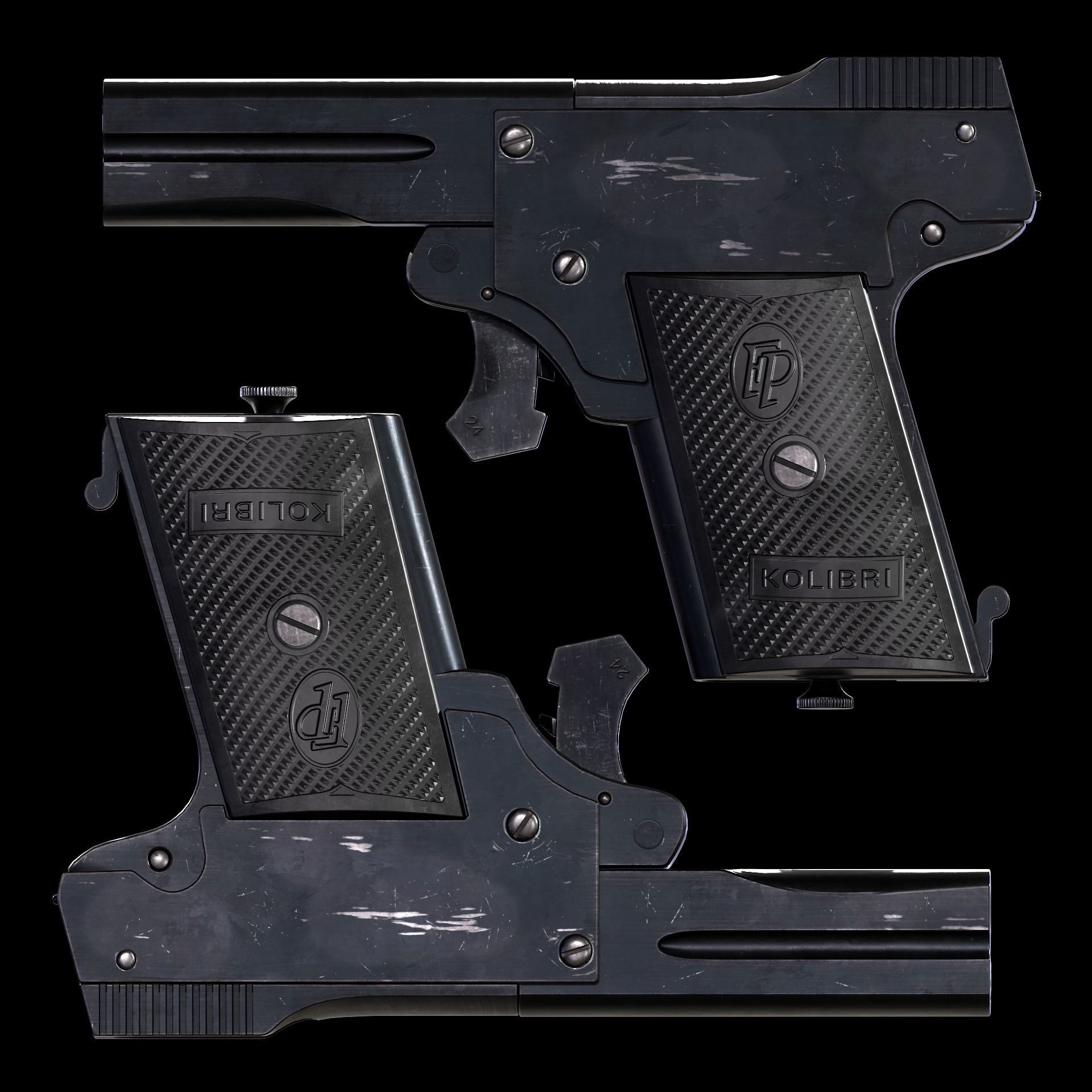 3D model Kolibri 2mm Pistol VR / AR / low-poly | CGTrader