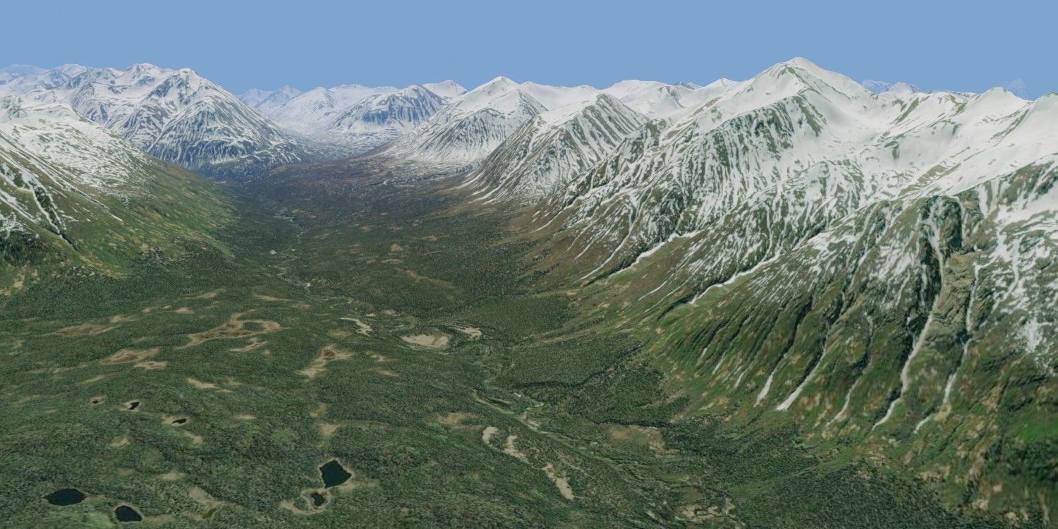 Mountains Valley Range - Tatshenshini-Alsek Provincial Park 3D model ...