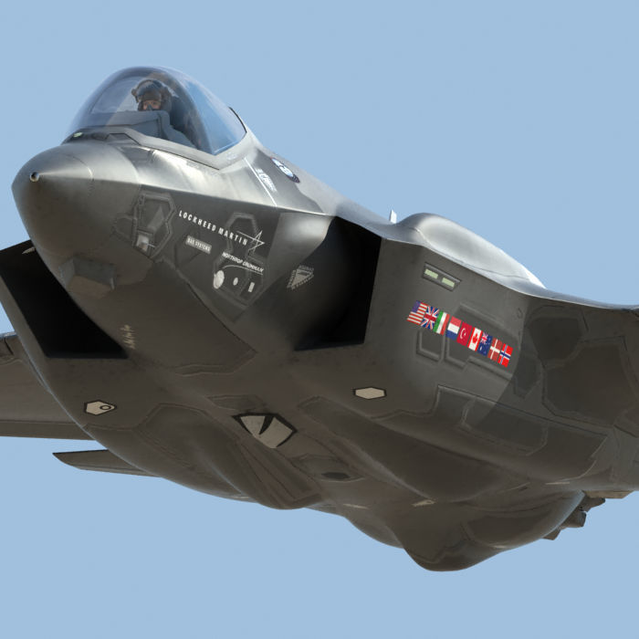 US Air Force F-35 AF-1 Lightning II with Pilot 3D model animated | CGTrader