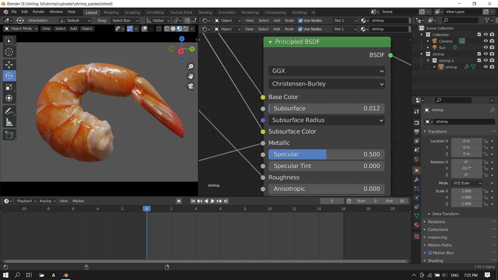 3D model Cooked shrimp VR / AR / low-poly | CGTrader