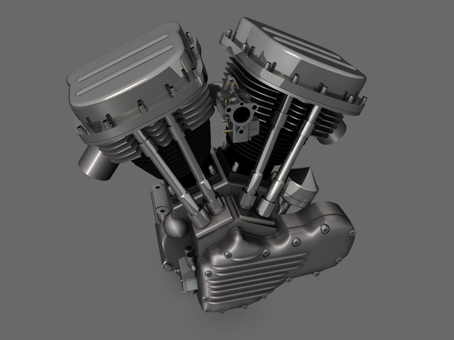 Panhead Harley Motorcycle Engine 3D model | CGTrader