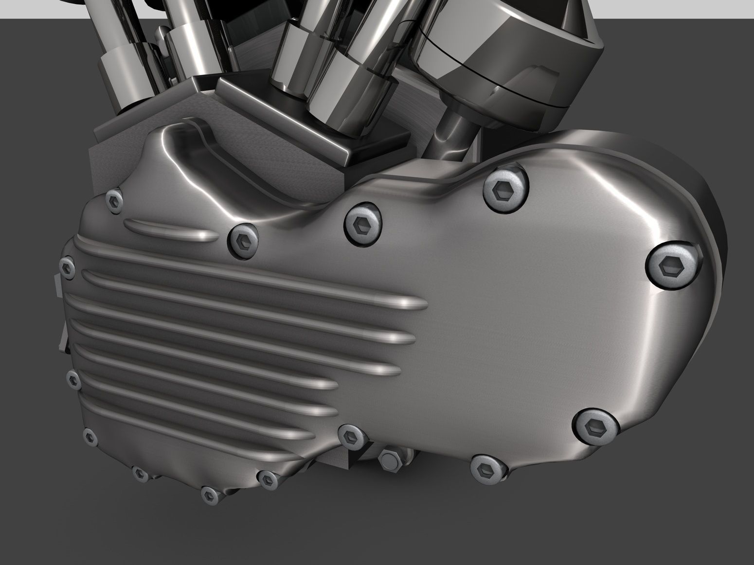 Panhead Harley Motorcycle Engine 3D Model OBJ 3DS FBX C4D DXF STL ...