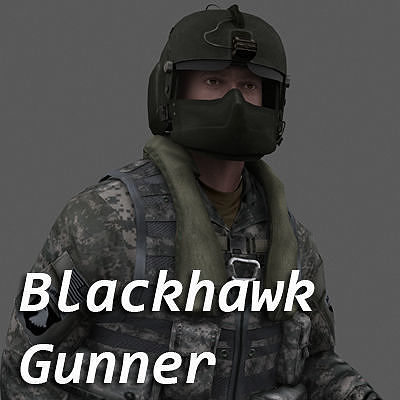 3D model US Army Blackhawk Gunner VR / AR / low-poly | CGTrader