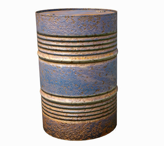 3D model rusty metal barrel blue VR / AR / low-poly | CGTrader