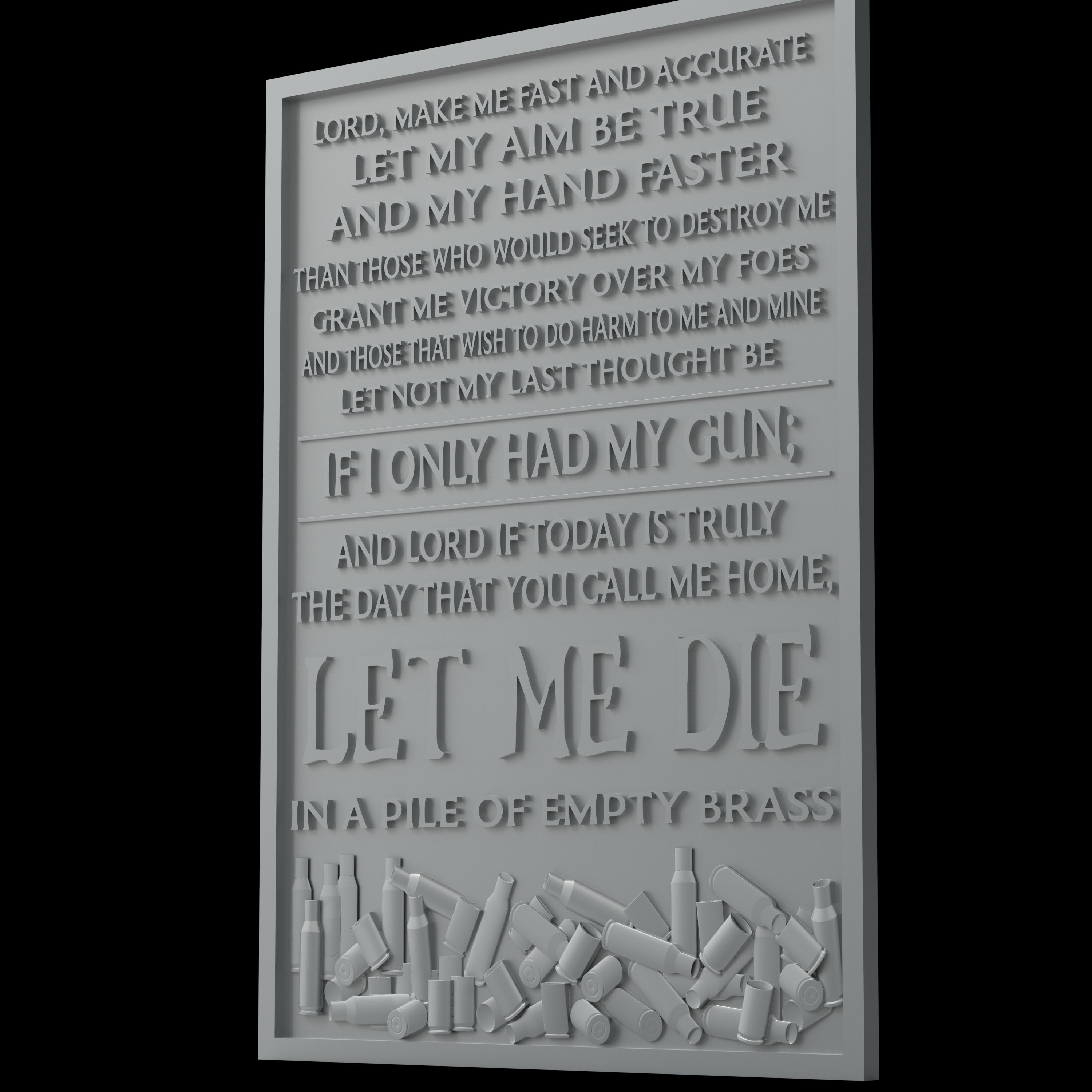Shooters prayer for CNC router or printer 3D model 3D printable | CGTrader
