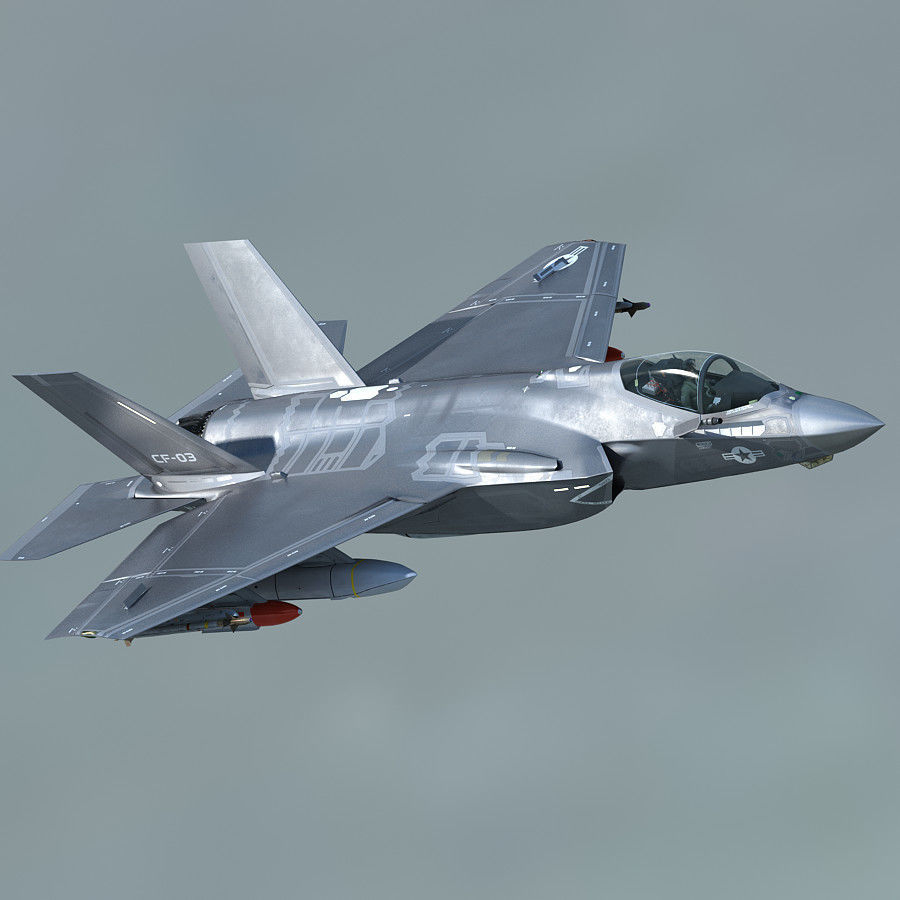 US NAVY F-35 CF-3 Lightning II with pilot 3D model animated | CGTrader