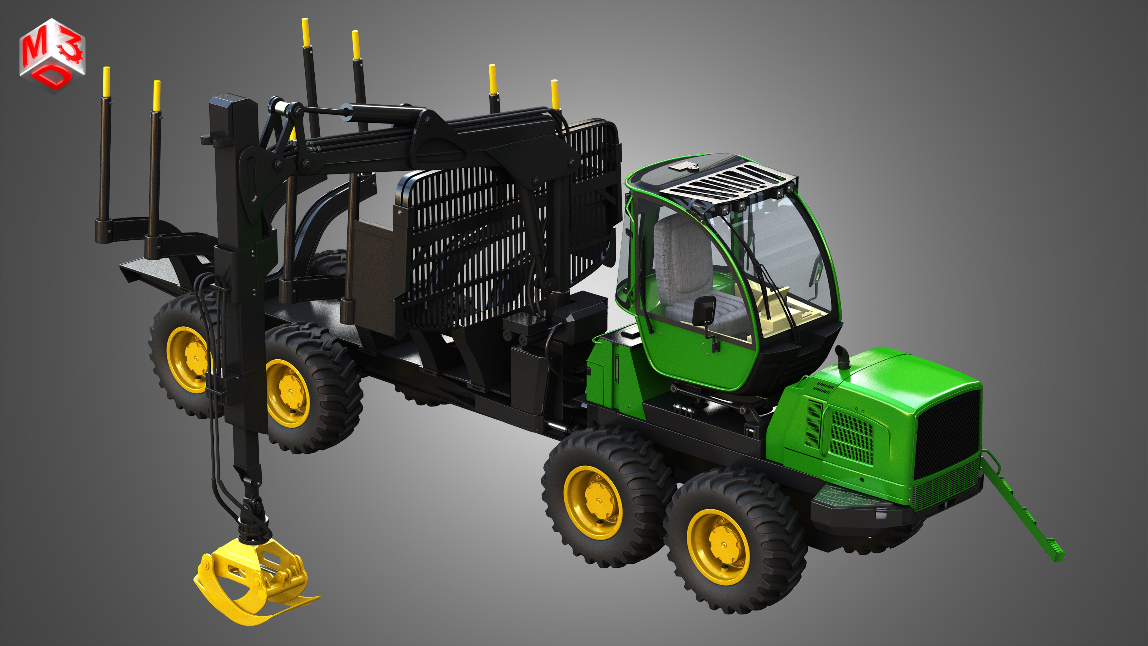 JD - 1210E Bruder Forwarder - Forest Machine 3D model | CGTrader