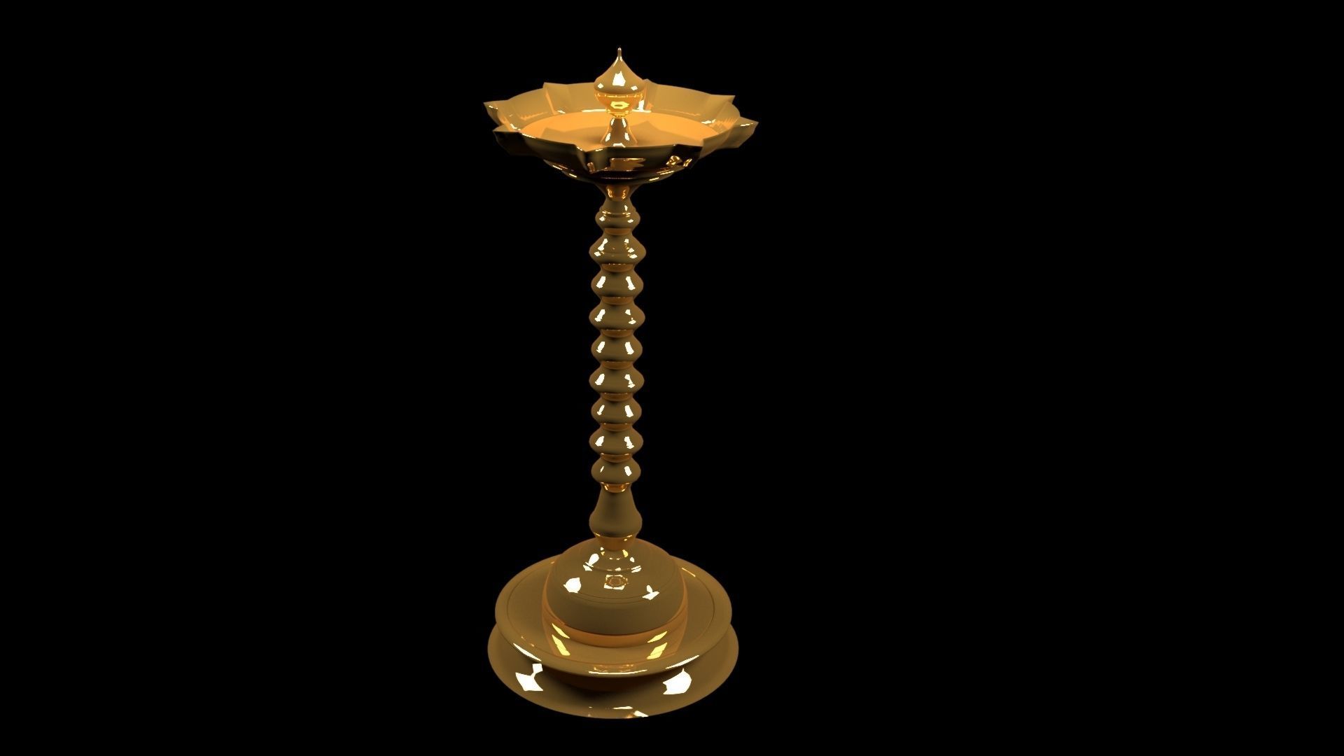 Samai 3d model gold candle 3D model | CGTrader