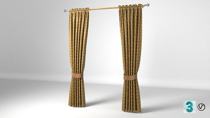 Animated curtains for architectural visualization 605 3D model animated ...