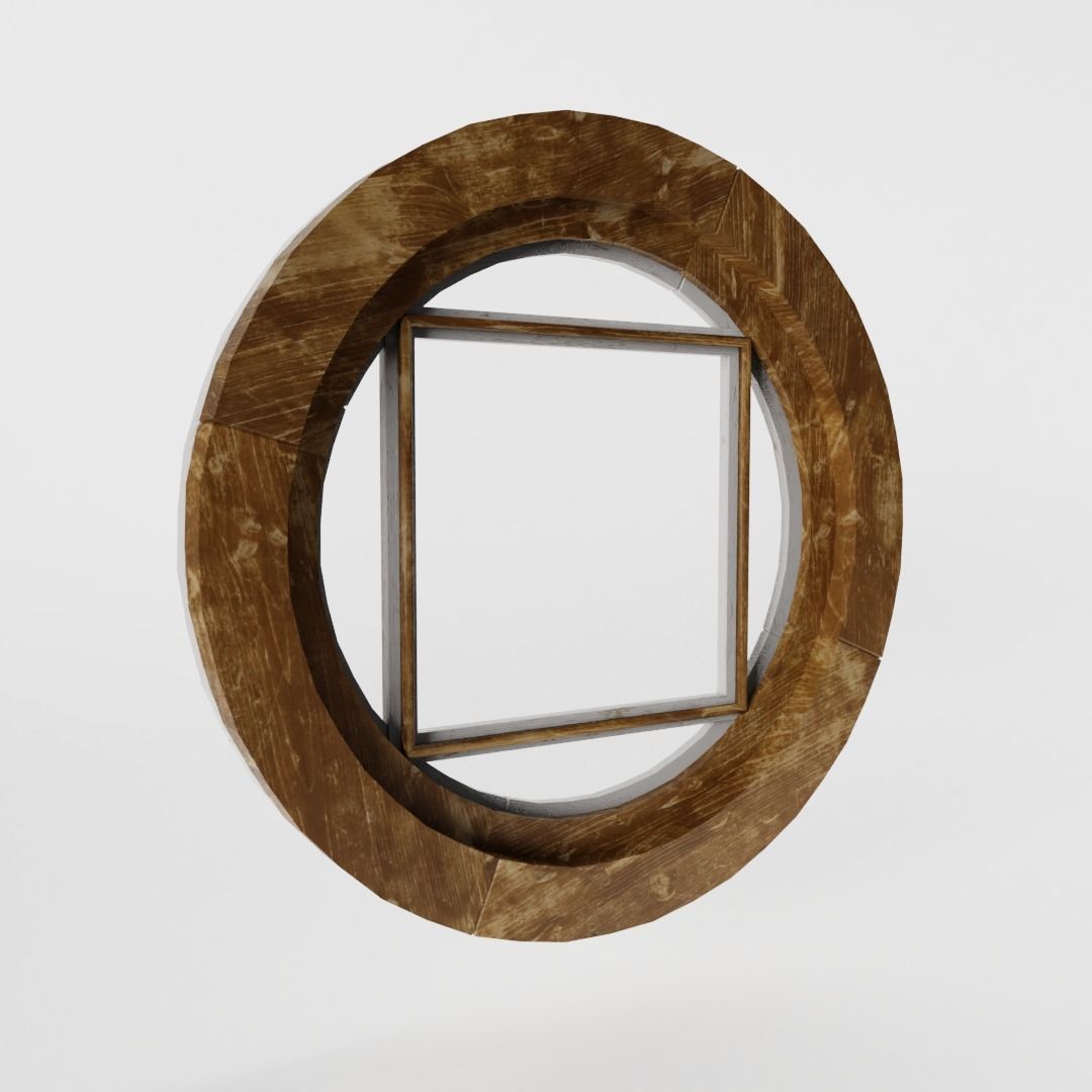 Round Wooden Window 3D asset | CGTrader
