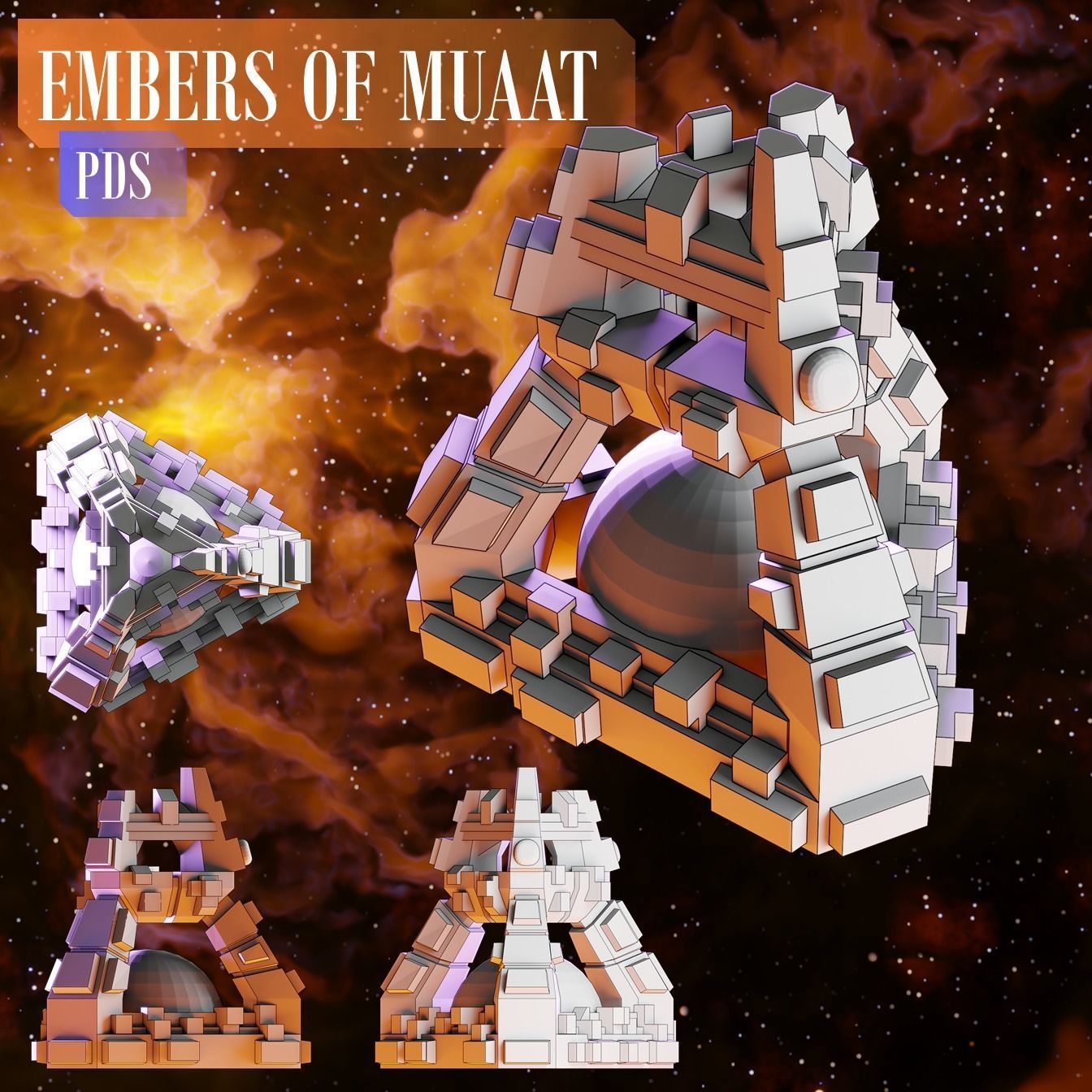 Twilight Imperium ships Embers of Muaat 3D model 3D printable | CGTrader