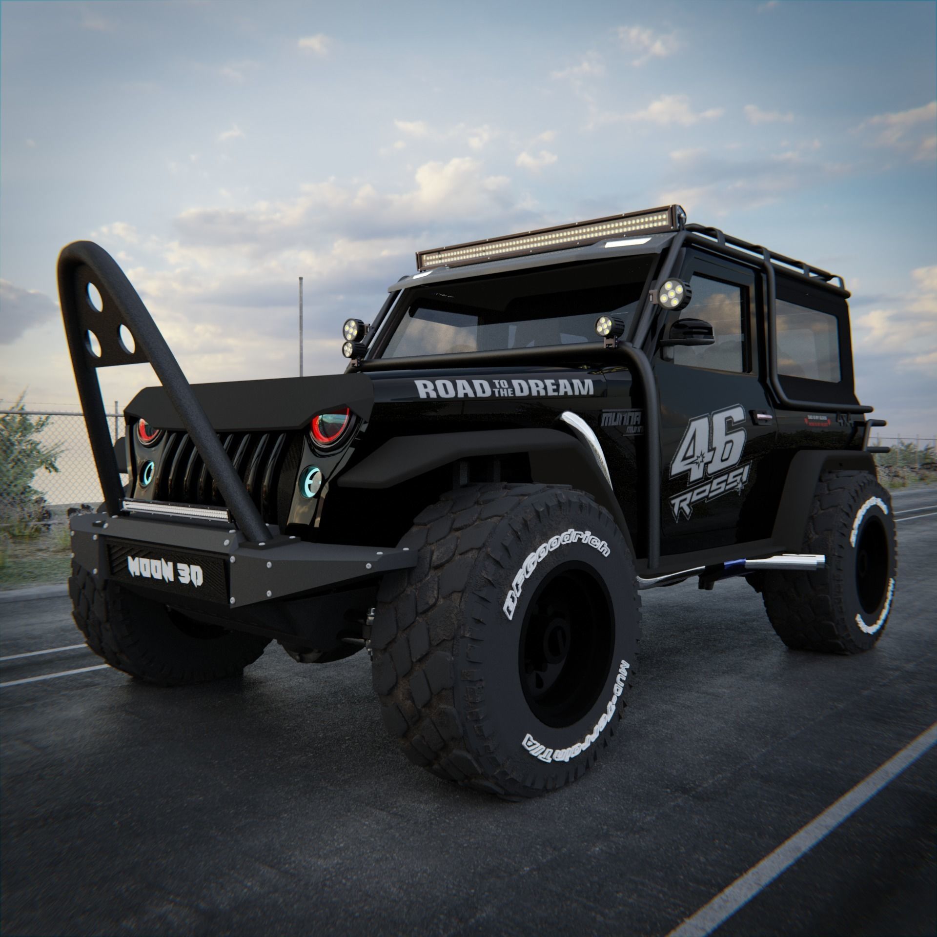 3D model Mahindra THAR 2015 modified VR / AR / low-poly | CGTrader
