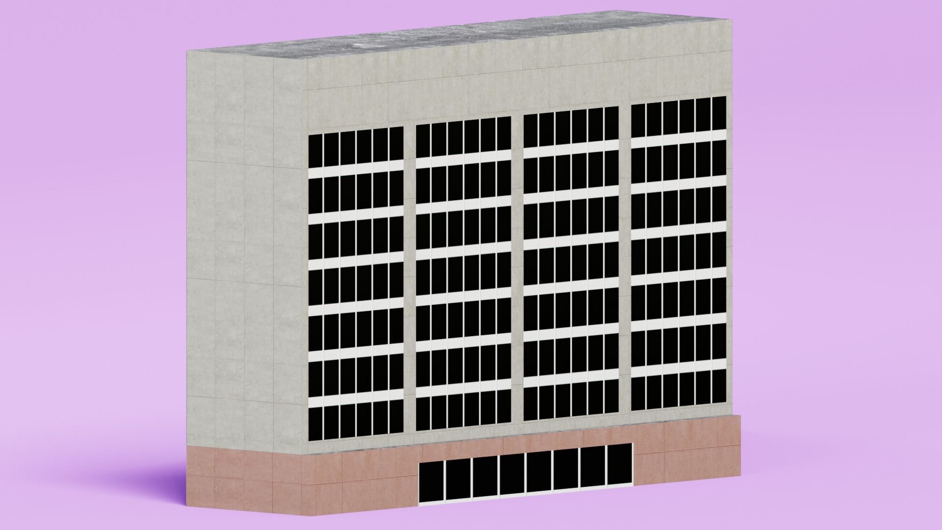 3D model Long Rectangular Office Building VR / AR / low-poly | CGTrader
