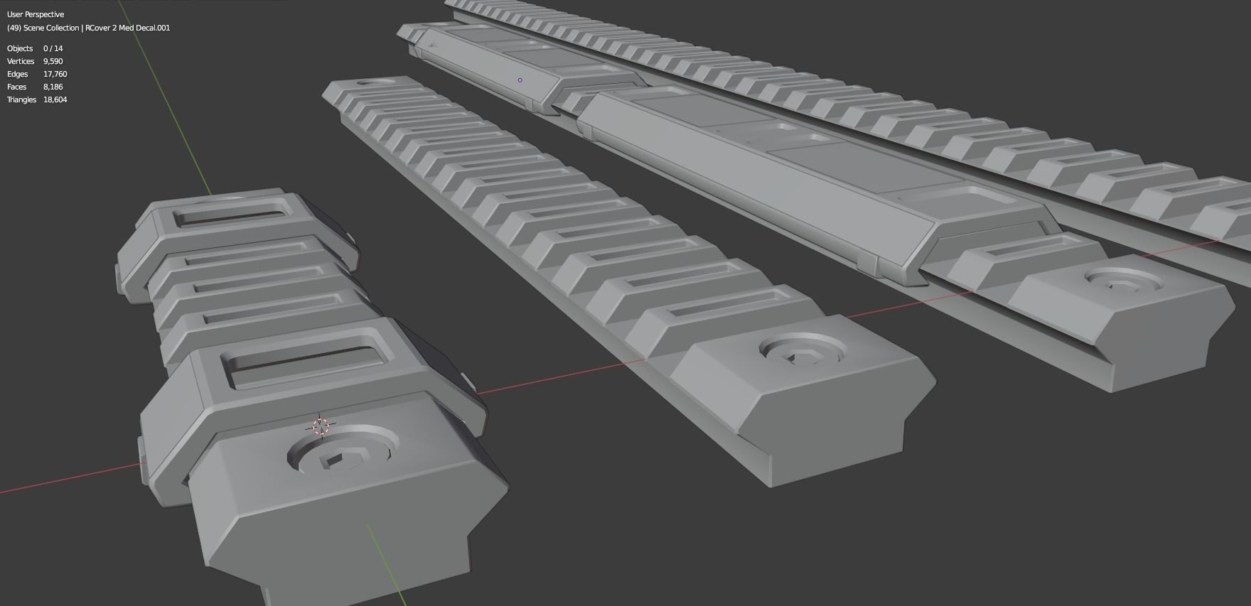Picatinny RAS RIS Rails and Covers 3D model | CGTrader