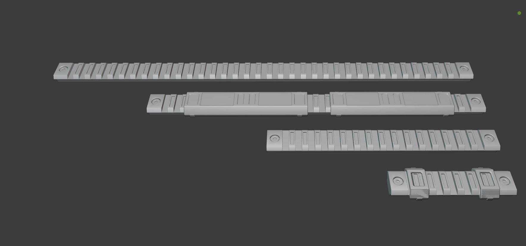 Picatinny RAS RIS Rails and Covers 3D model | CGTrader